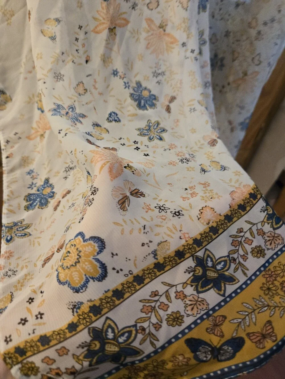 Other | Lightweight Floral Sheer Kimono Coverup In White And Yellow ...